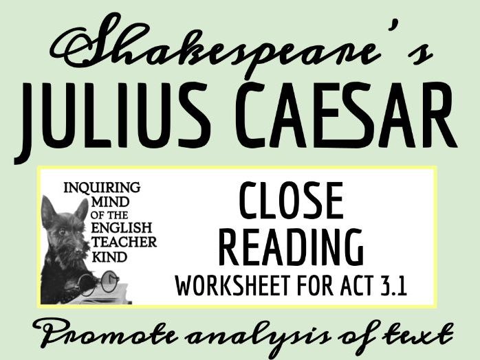 Julius Caesar Act 3 Quiz & Close Reading Bundle | Teaching Resources