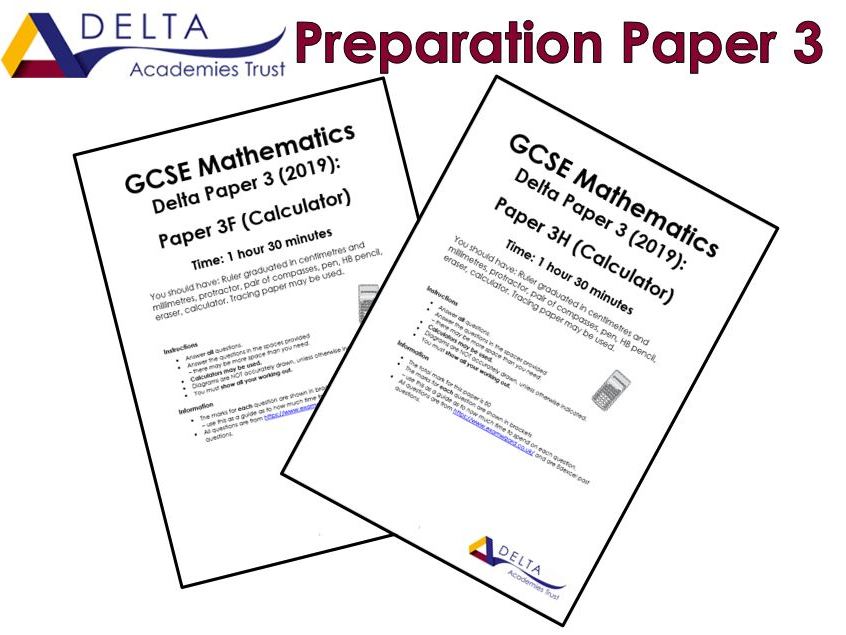GCSE Paper 3 Preparation Paper by DeltaTrustMaths | Teaching Resources