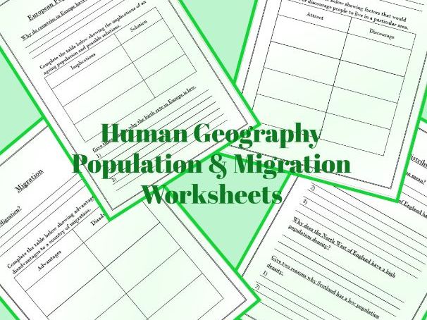 Geography Population and Migration Worksheets | Teaching Resources