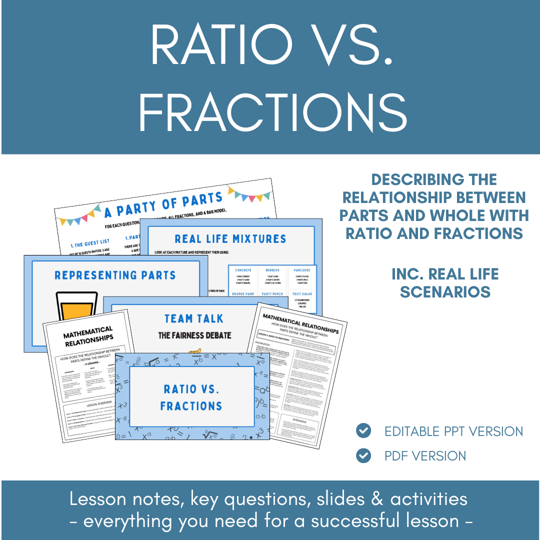 Ratio vs Fractions | Ratio & Proportion | Lesson Notes, Slides ...