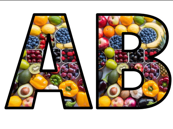 Fruit Healthy Sources Lettering Set Display Title Letters Numbers Signs ...