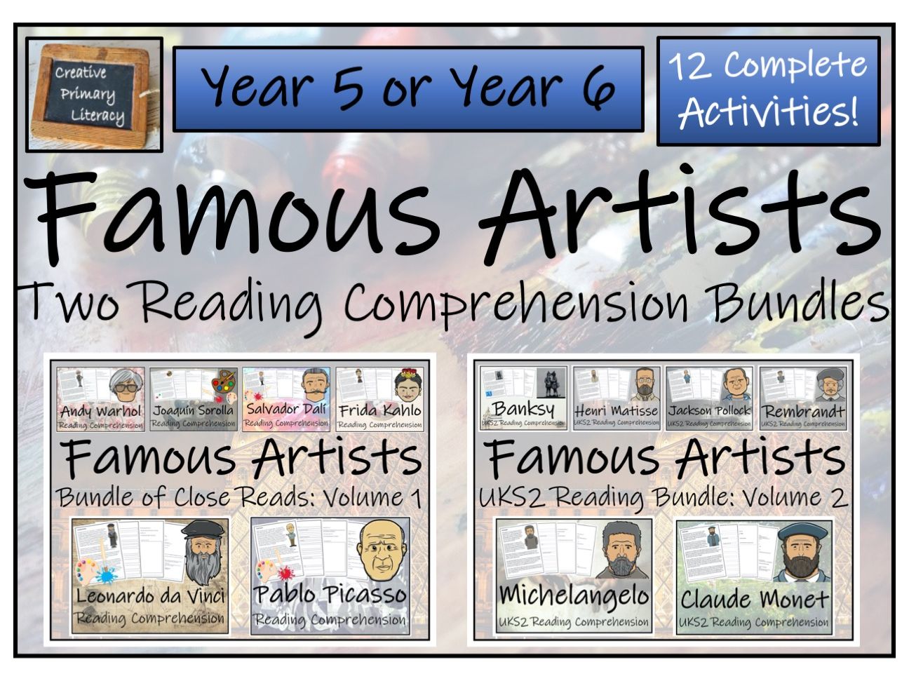 UKS2 Famous Artists Bundle of Thirteen Reading Comprehension Activities ...
