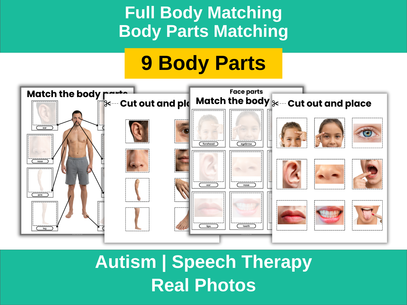 FREE Body Parts Matching (Autism) | Teaching Resources