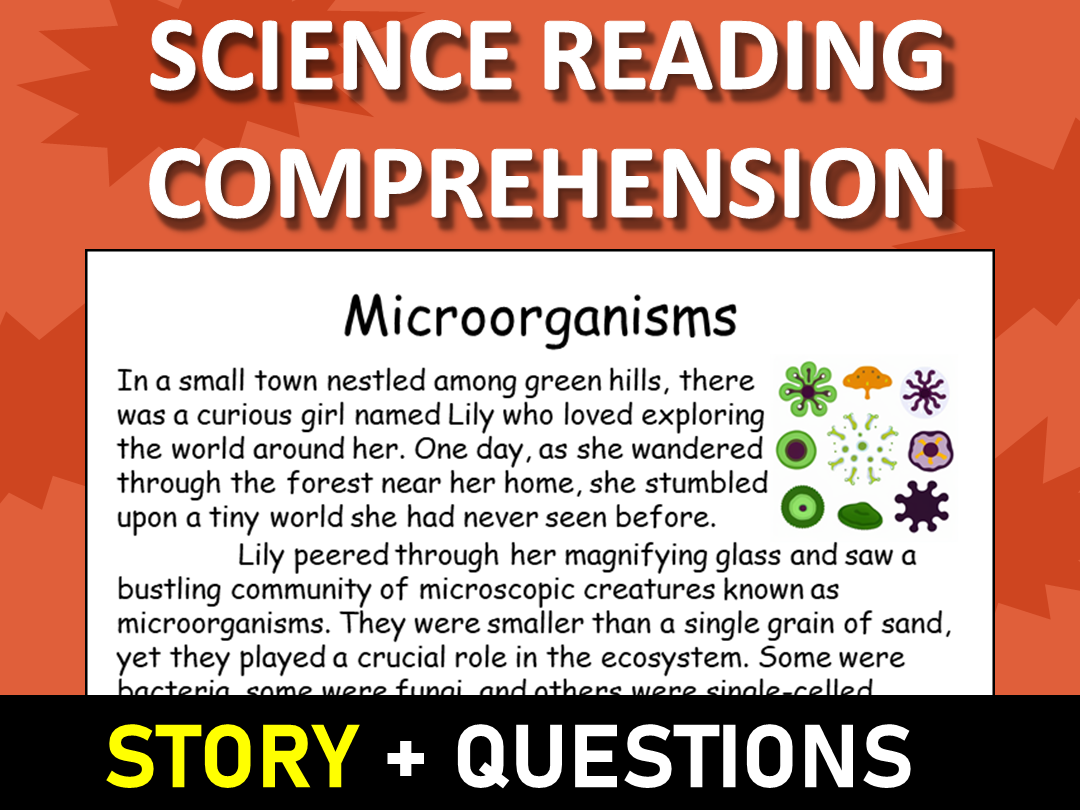 Microorganisms Reading Science Story Comprehension Questions Worksheet ...