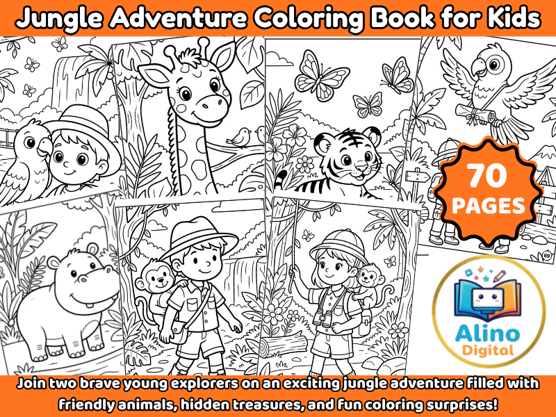 Jungle Adventure Coloring Book for Kids | Teaching Resources