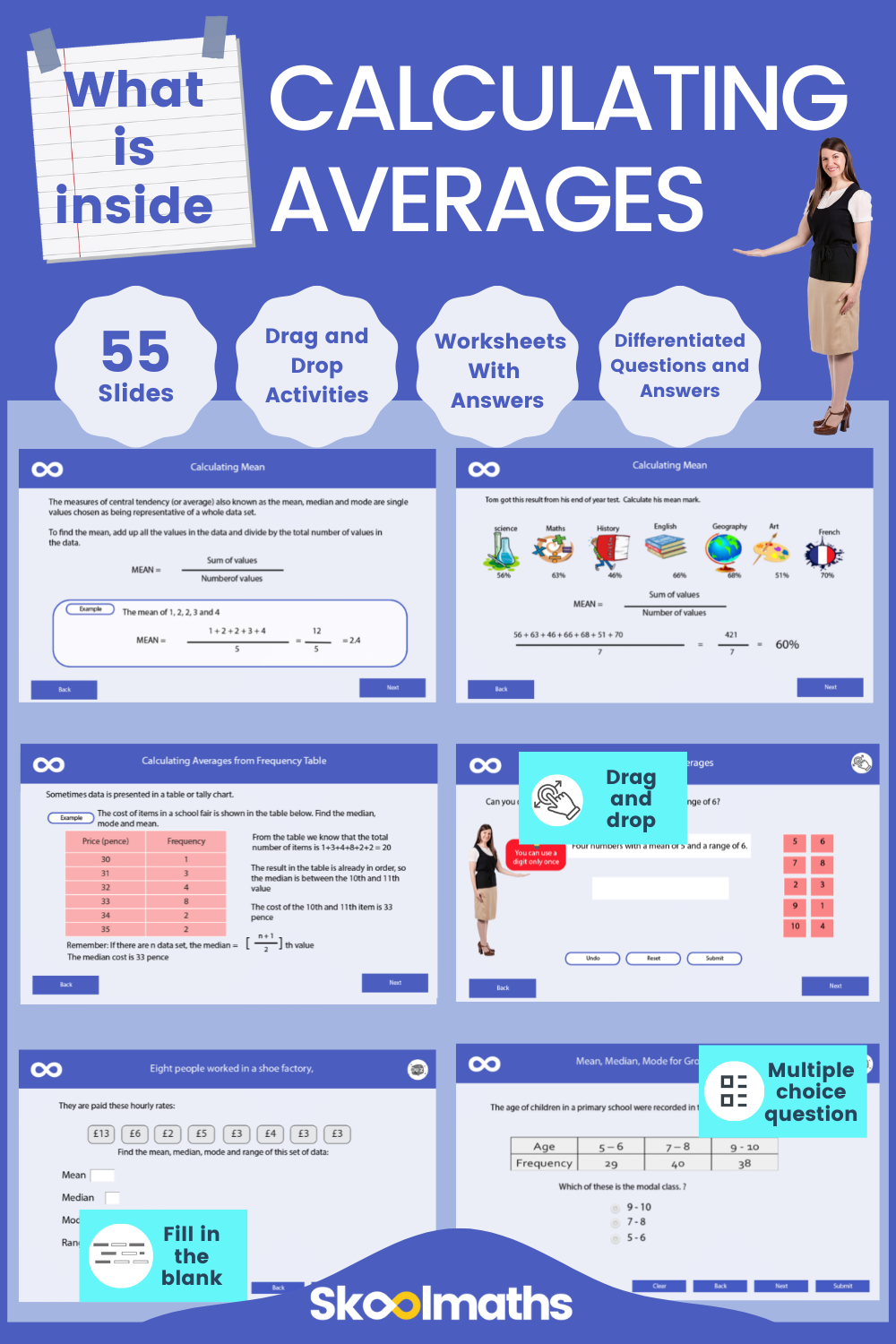 Calculating Averages Gcse 1 9 Digital Maths Lesson And Activities Teaching Resources