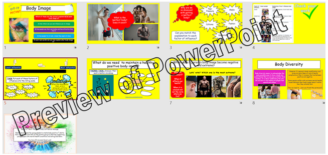 Body Image Lesson And Workpack Teaching Resources