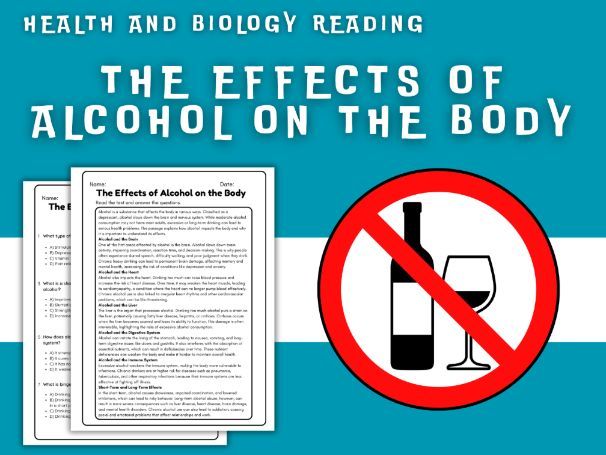 The Effects of Alcohol on the Body - Health Reading Worksheet ...
