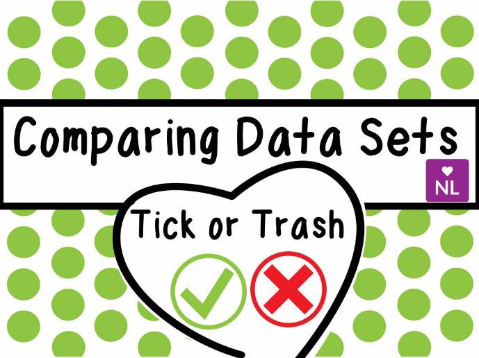 Comparing Data Sets Tick or Trash | Teaching Resources