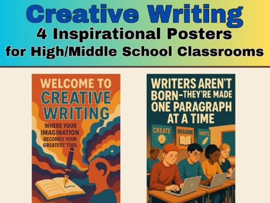 4 Inspirational Posters about Creative Writing Classes 18" X 24 ...