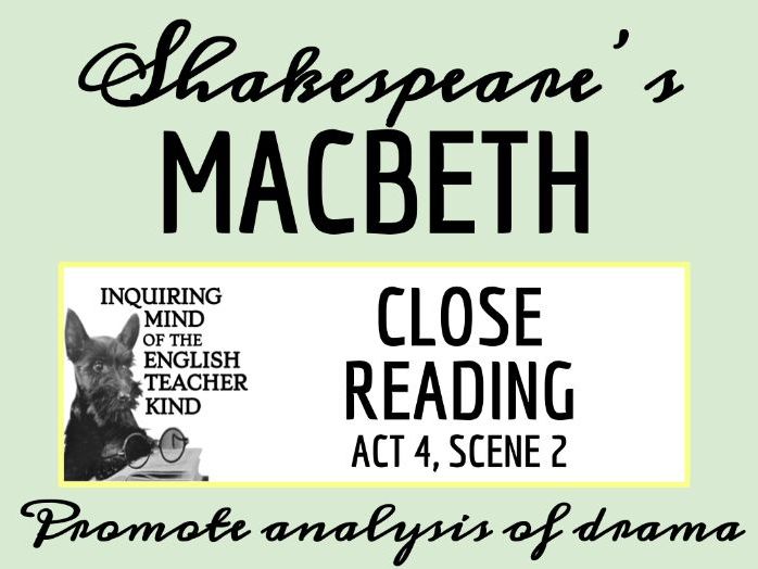 Macbeth Act 4 Quiz & Close Reading Bundle | Teaching Resources