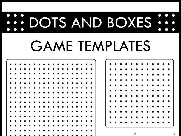 Dots and Boxes Game Templates - Printable - | Teaching Resources
