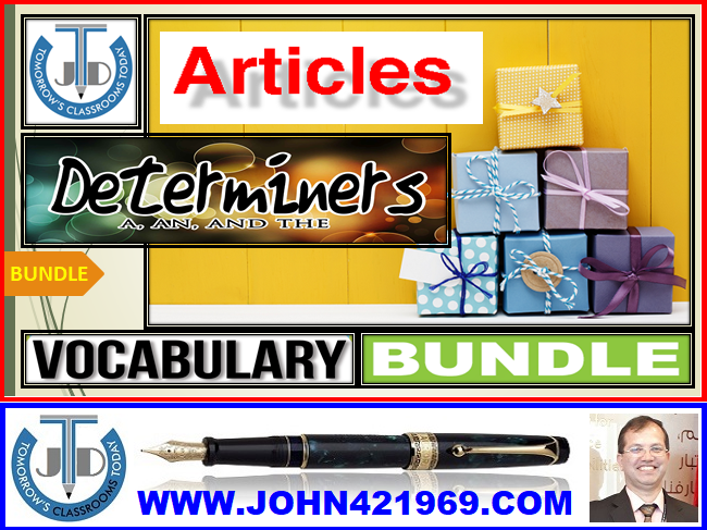 ARTICLES/DETERMINERS: BUNDLE | Teaching Resources