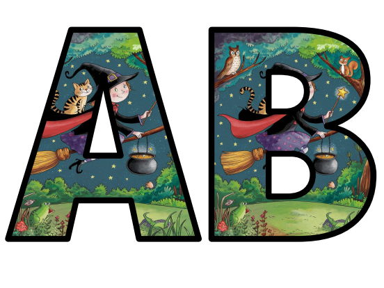 Julia Donaldson Book Room on the Broom Flying Lettering Set Display ...