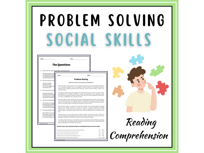 Social Skills: Reading Comprehension Passages & Questions Worksheets ...