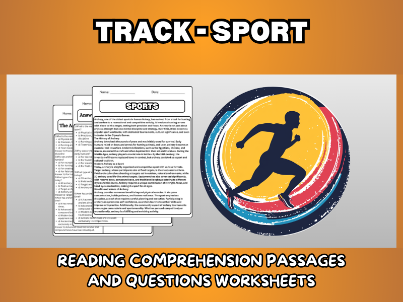 Track - Sport Reading Comprehension Passages and Questions Worksheets ...