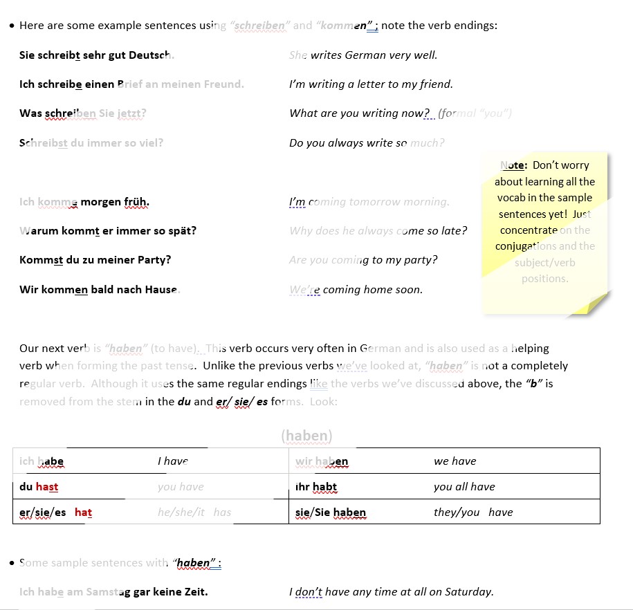German A1 - Conjugating Verbs | Teaching Resources