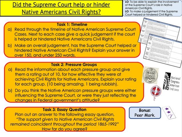 Did the Supreme Court help or hinder Native Americans Civil Rights ...