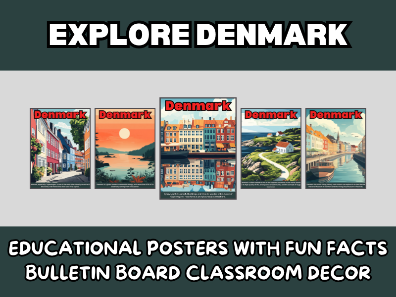 Explore Denmark Europe – Educational Posters with Fun Facts | Bulletin ...