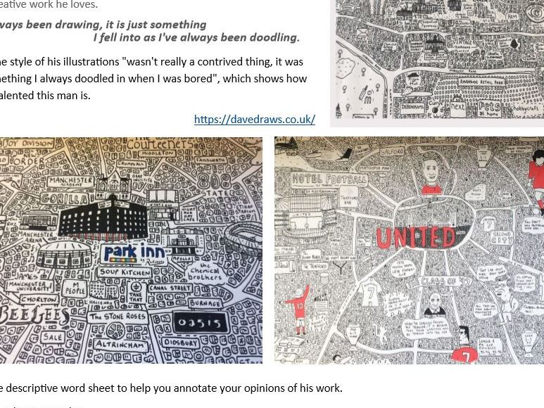 AO1 research sheet David Gee - Dave Draw's | Teaching Resources