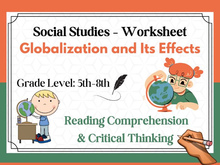 Globalization and Its Effects: Reading Comprehension Passages & Questions Worksheets | Teaching ...