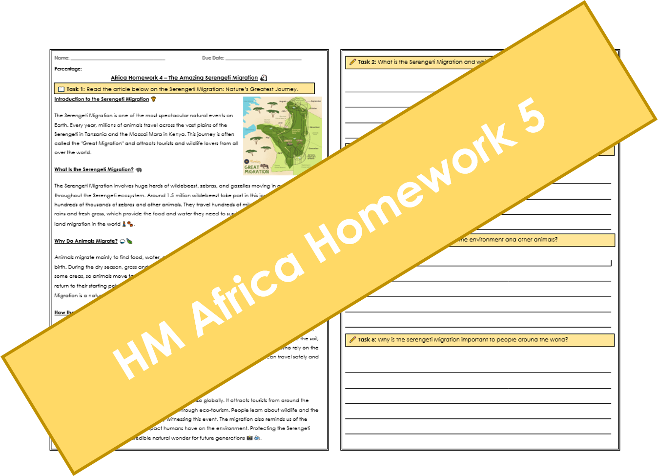 Africa Homework 4 – The Amazing Serengeti Migration | Teaching Resources