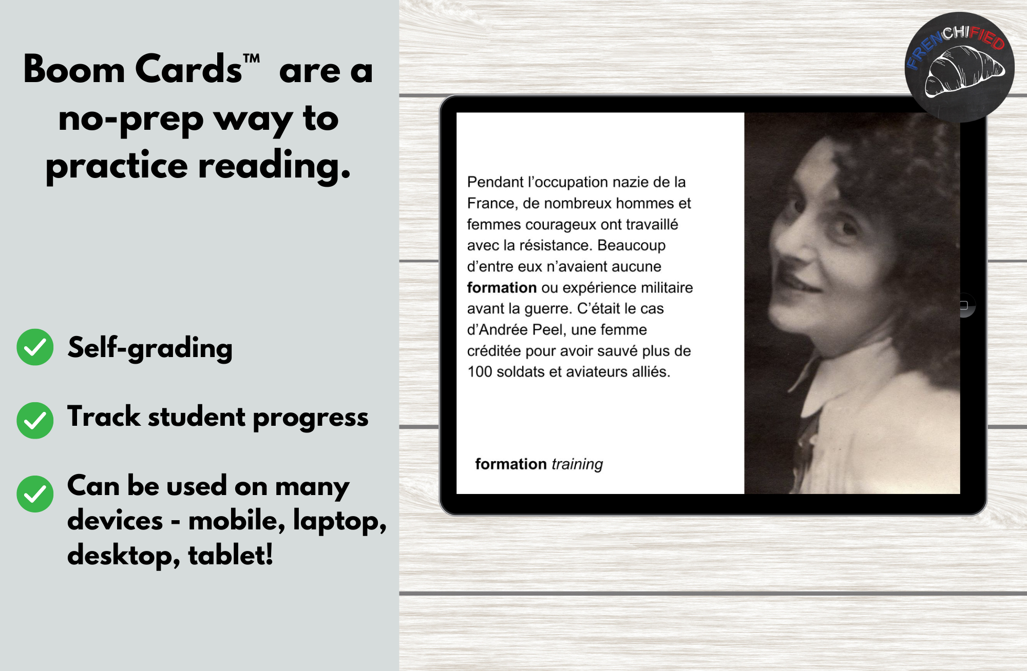 French reading comprehension - Andrée Peel for Boom™ cards | Teaching ...