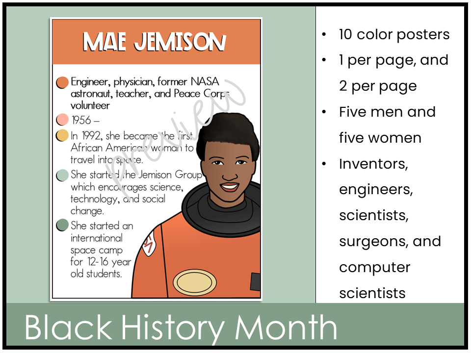 Black History Month Posters STEM Careers African Americans Scientists ...