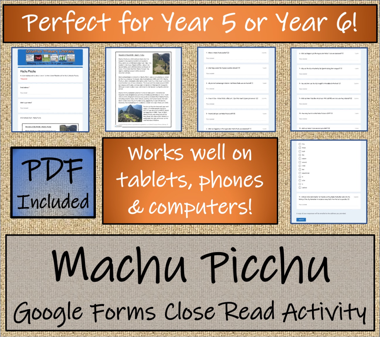 UKS2 Machu Picchu Reading Comprehension Activity | Digital & Print ...