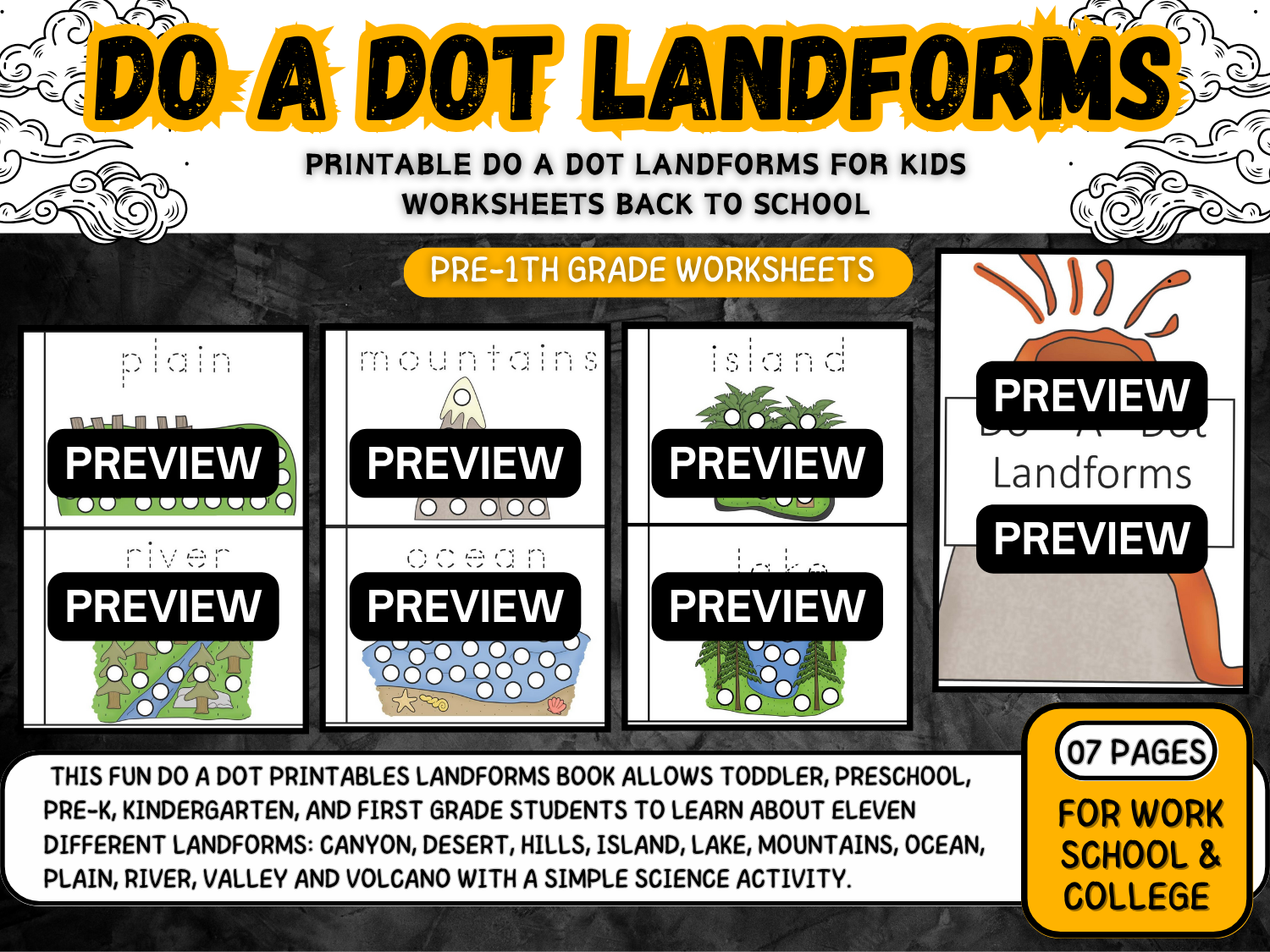 Landforms Printable Worksheet