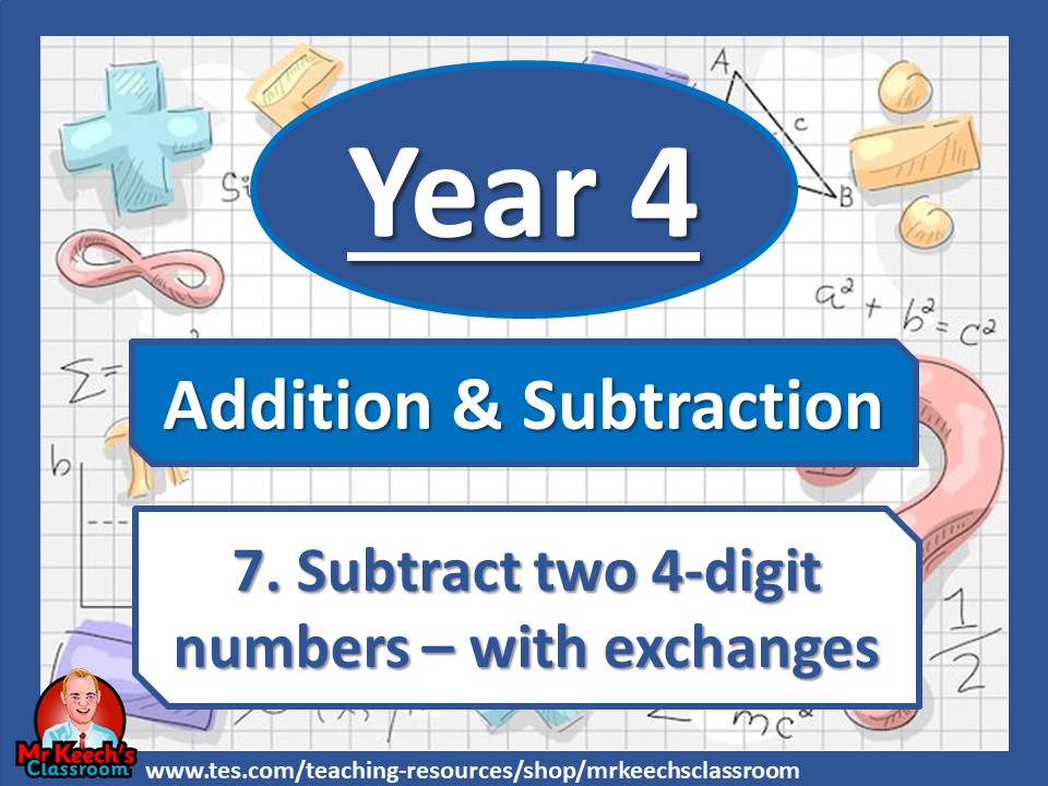 Year 4 Addition And Subtraction Subtract Two 4 digit Numbers With 