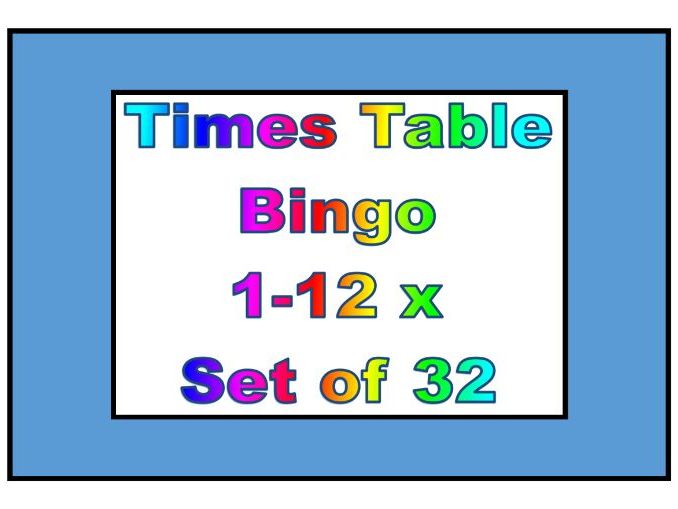 Times Tables Bingo Teaching Resources