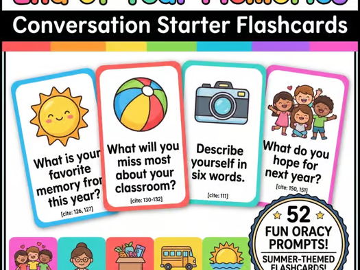 End of Year Activities Conversation Starters | Reflection Cards Morning ...