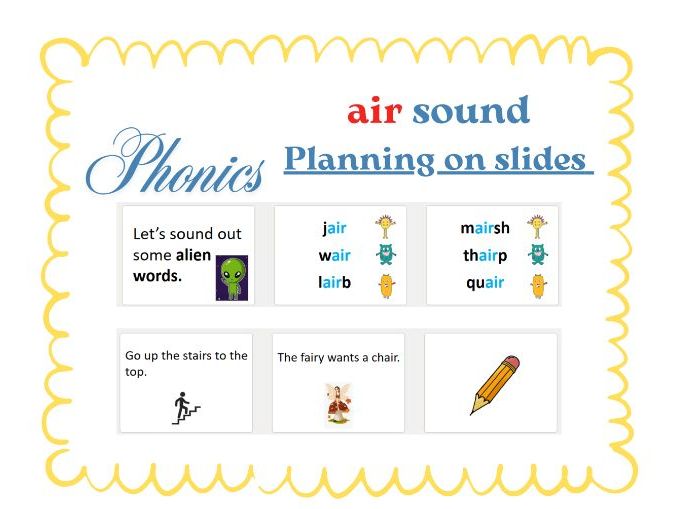 Year 1 Phonics air sound Full Lesson | Teaching Resources