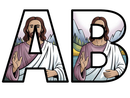 Jesus Christ RE Church Cartoon Lettering Set Display Title Letters ...