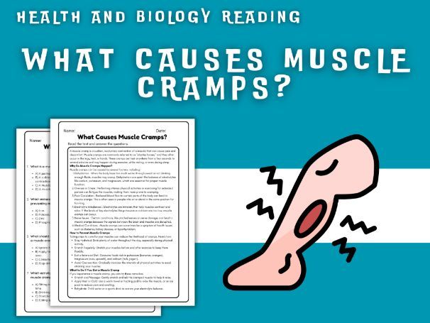 What Causes Muscle Cramps - Health Reading Worksheet | Teaching Resources