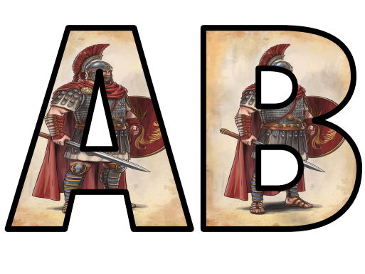 Gladiator Roman Solider War History Lettering Set Display Title Letters ...
