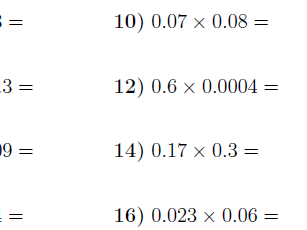 Multiplying decimals and decimals by whole numbers worksheets (with ...