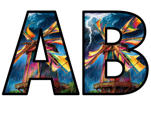 Magic Windmill Turning Lettering Set Display Title Letters Numbers ...