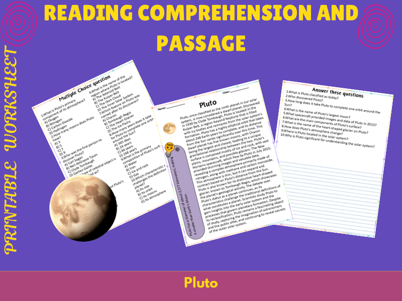 Explore Pluto: Engaging Reading Passage with Interactive Questions ...