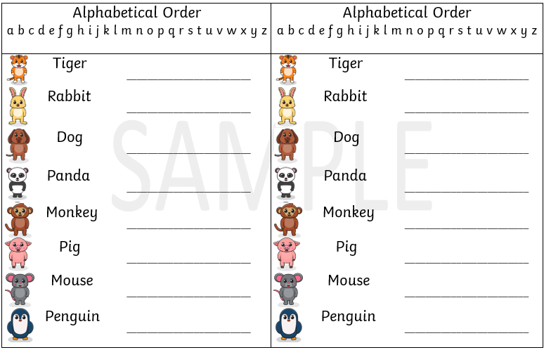 Alphabetical Order - Animals | Teaching Resources