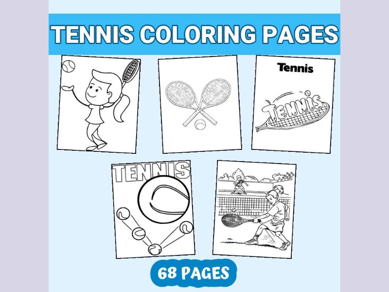 Exciting Printable Tennis Coloring Pages for Kids and Adults | Teaching ...