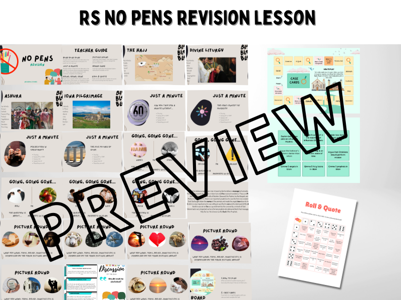 No Pens Revision Lesson – Fun & Engaging GCSE RS Lesson | Teaching ...