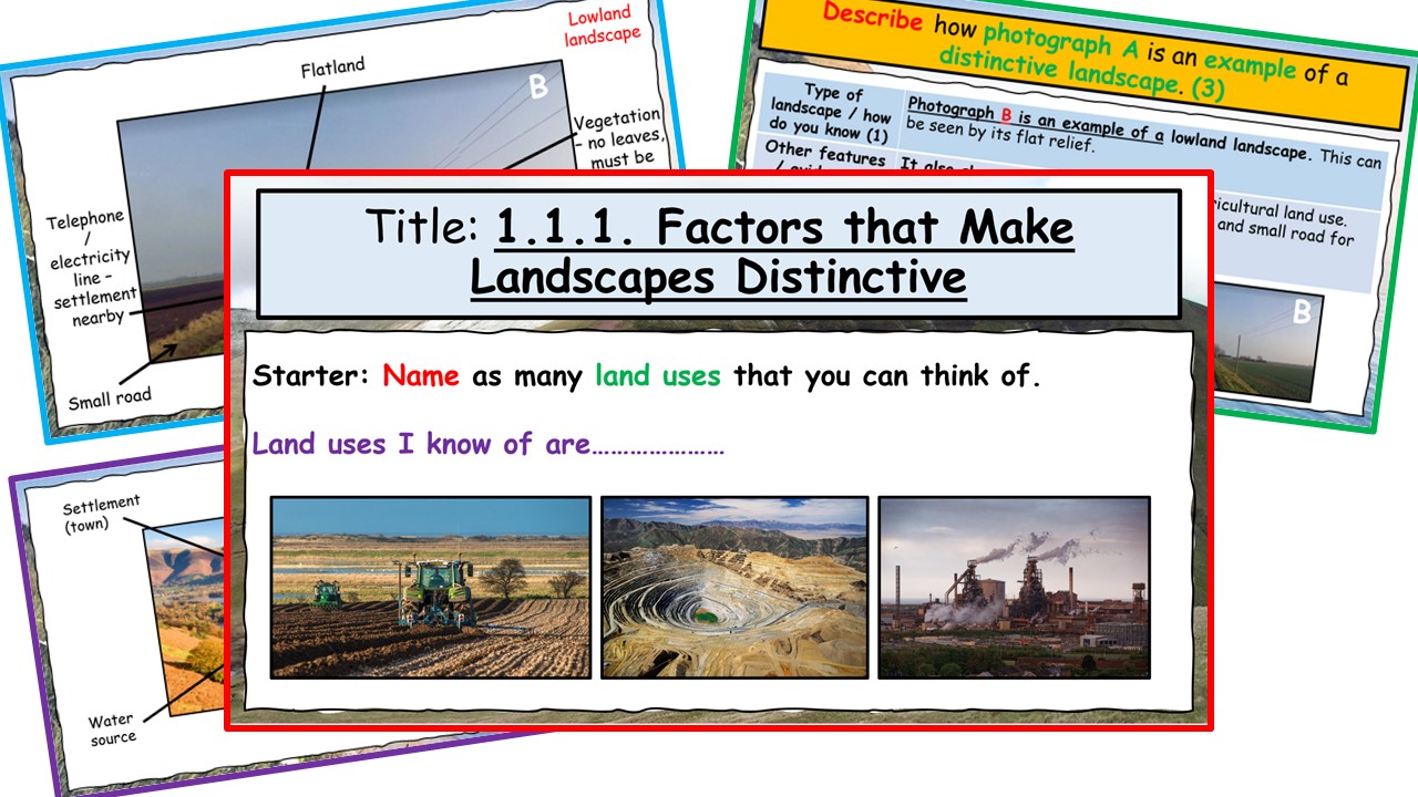 WJEC GCSE Theme 1: L2: Distinctive Landscapes – Factors of Distinctive Landscape | Teaching ...