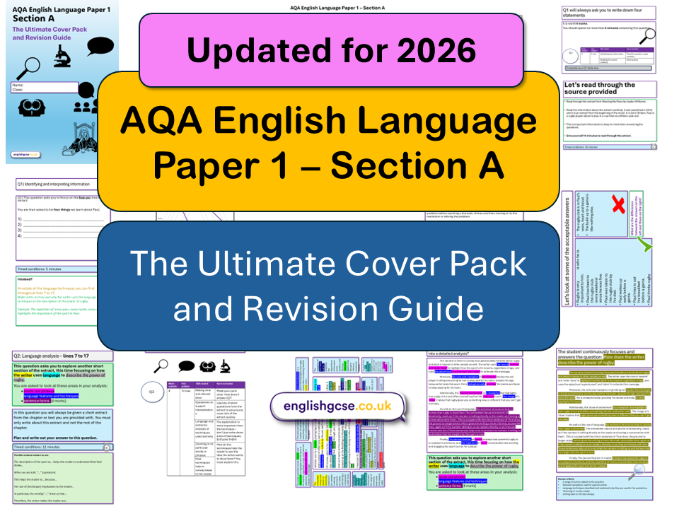 Aqa English Language Paper 1 Cover Teaching Resources