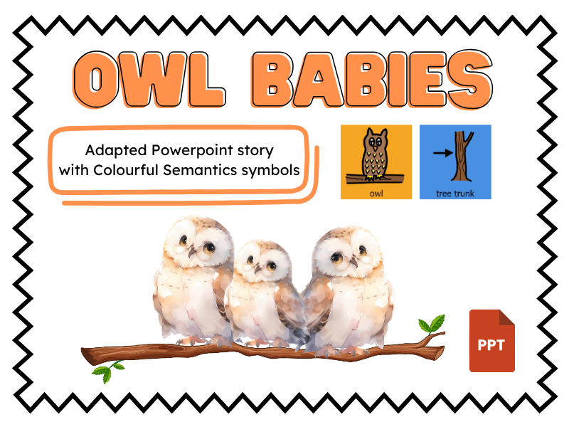 Owl Babies Story With Colourful Semantics Symbols | Teaching Resources