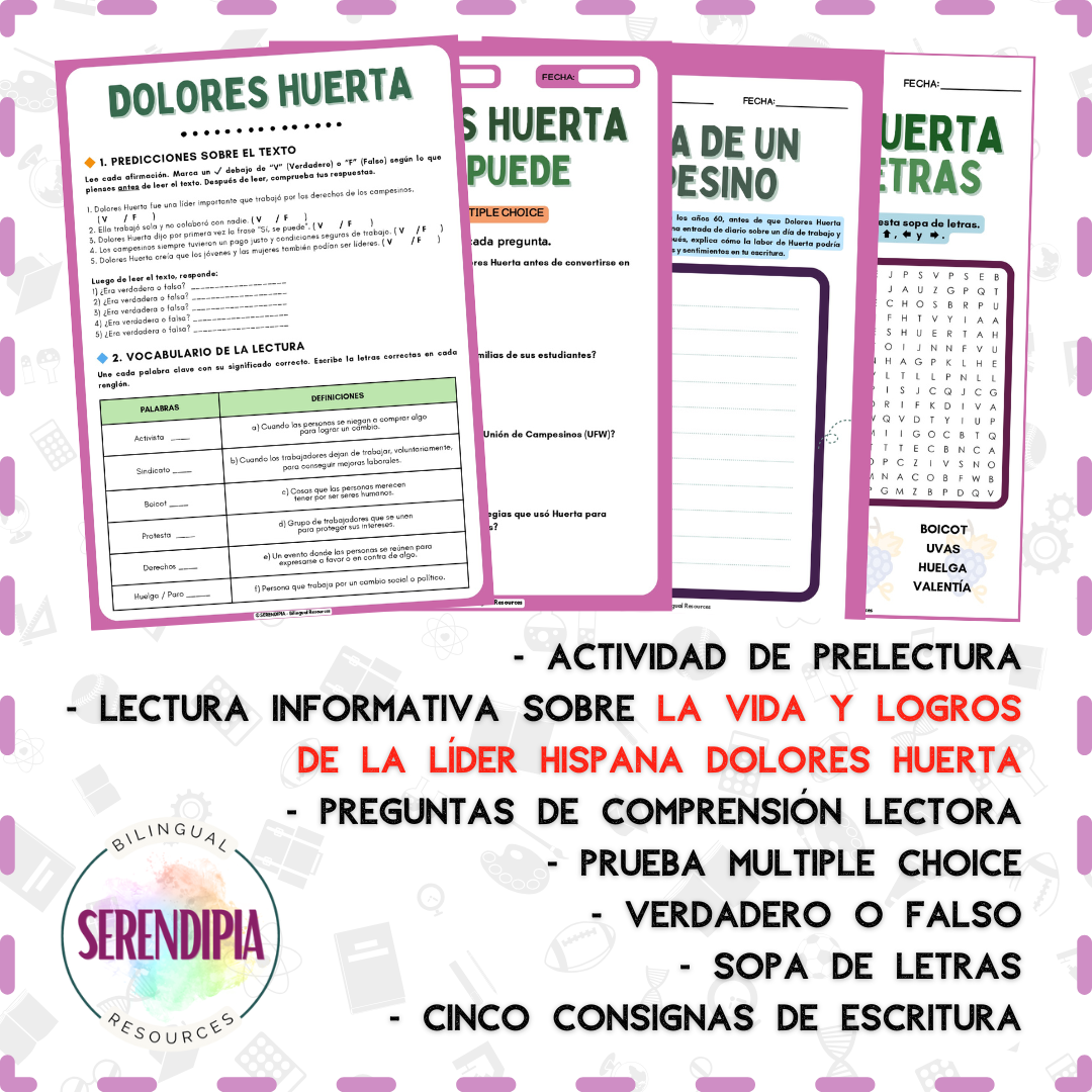 Dolores Huerta Biografía Lectura | Dolores Huerta Spanish Reading ...