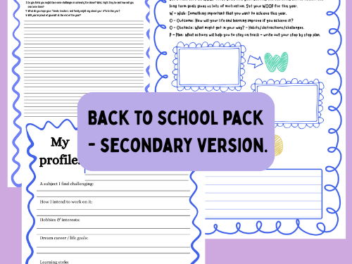 Back to school pack - secondary version | Teaching Resources
