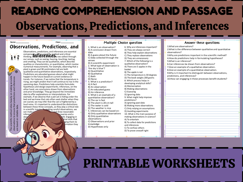 Mastering Observations and Predictions: Engaging Reading Passages with ...