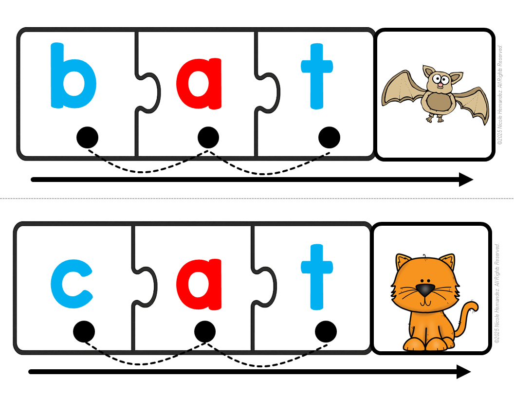 Little Readers Blending Cards - Puzzle themed CVC Blending Cards ...